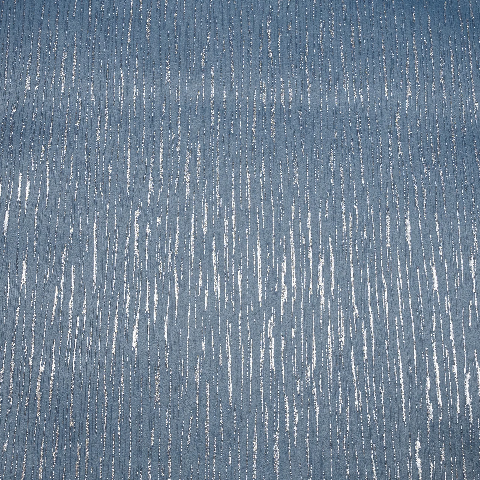 Blue Silver Glitter Stripe Textured Thick Wallpaper - Wallpaper Decor